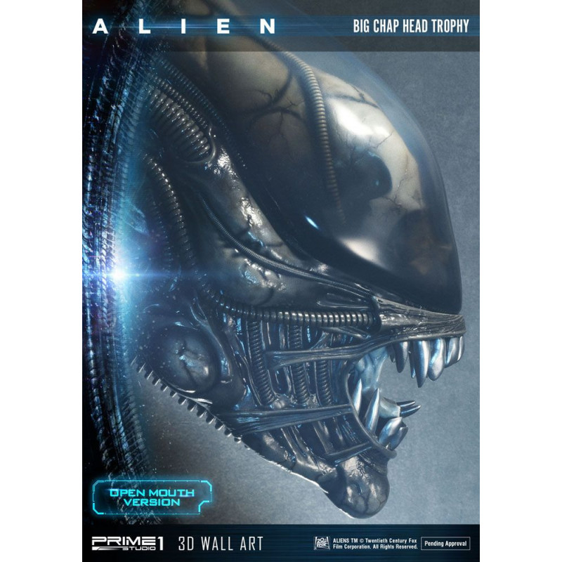 Alien 3D Wall Art Warrior Alien Head Trophy Open Mouth Version 58 cm