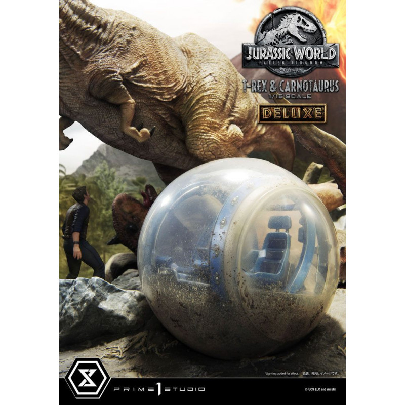 Jurassic World Fallen Kingdom Statue 1 15 T Rex Carnotaurus Deluxe